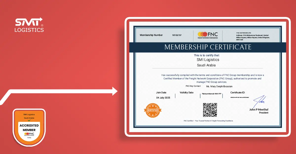 SMI Logistics Receives FNC Certification | Global Freight Network Memb